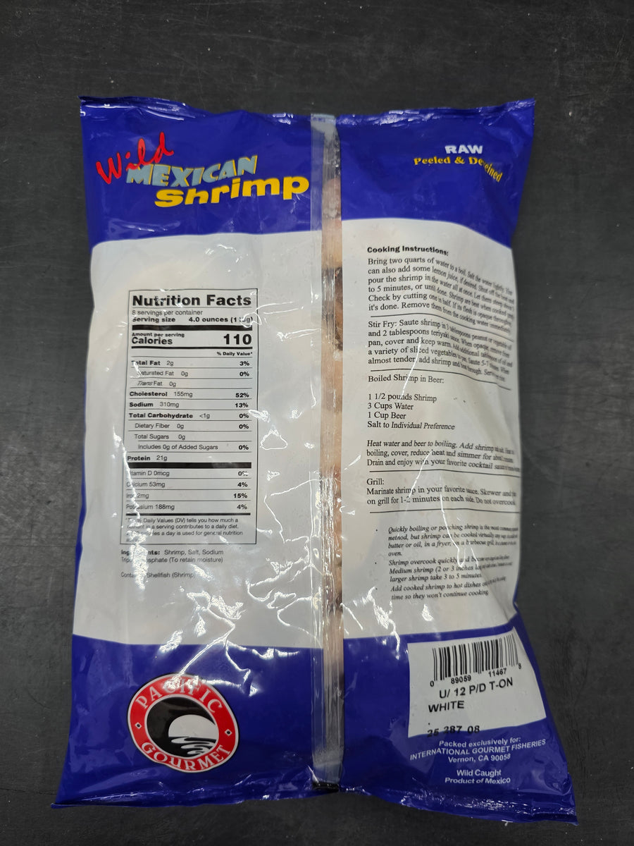 Wild Mexican Shrimp U12 Supercolossal Peeled & Deveined- Premium ...